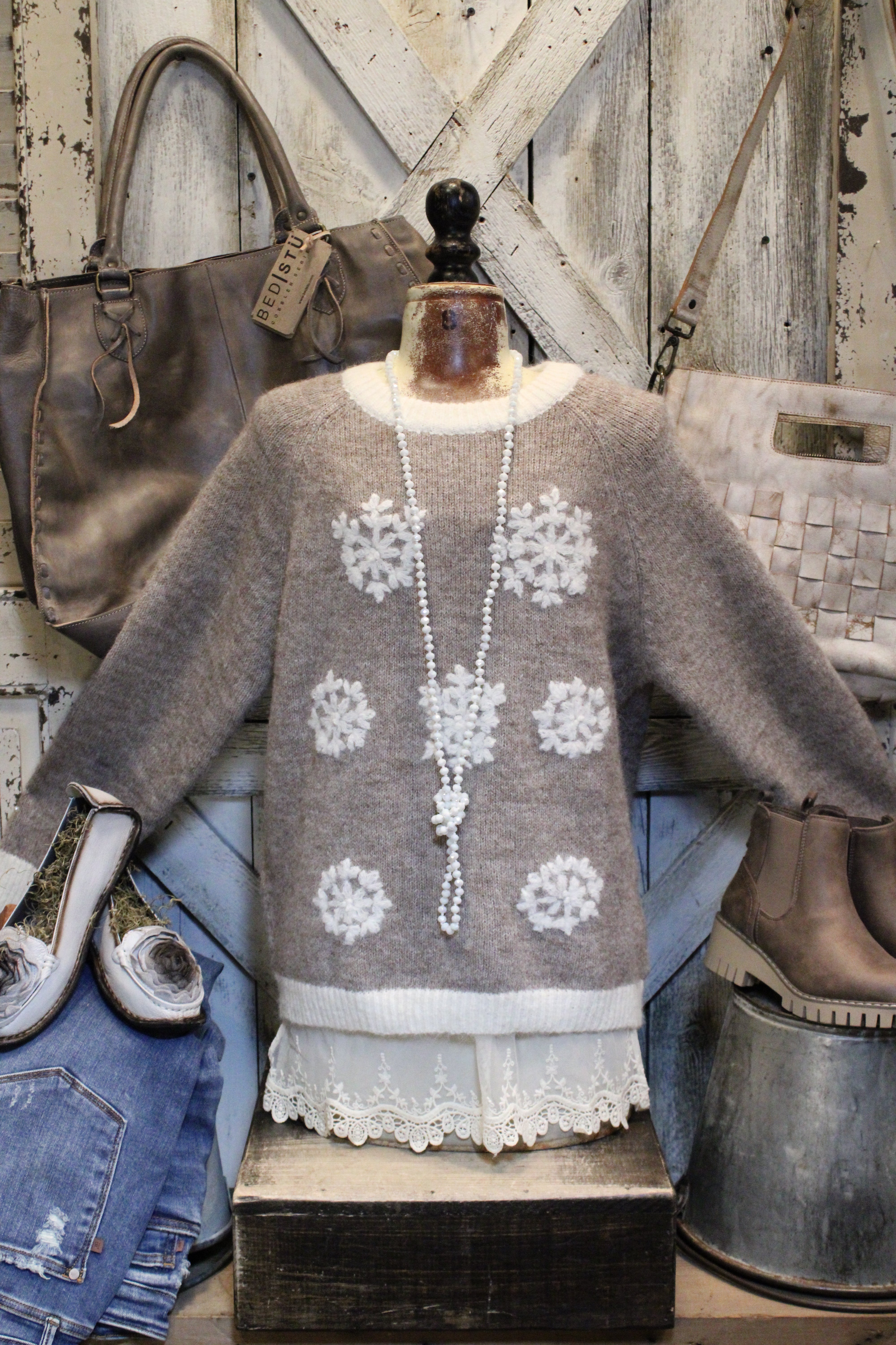 Frosted Flurries Sweater – Farm Girls Fancy Frills