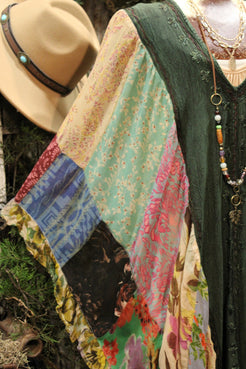 Bohemian Patchwork Threads Basil Poncho – Farm Girls Fancy Frills