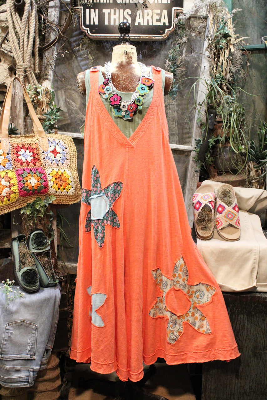 Flower Patch Coral Overalls – Farm Girls Fancy Frills