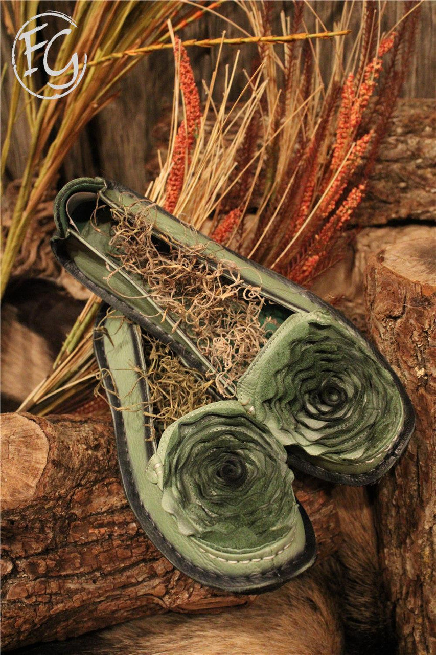 Darling Dezi Flower Blossom Sage Green Loafers – Farm Girls Fancy Frills
