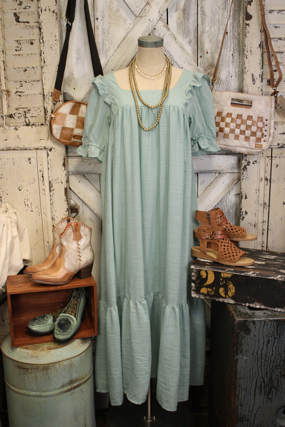 Emma Sage Maxi Dress – Farm Girls Fancy Frills