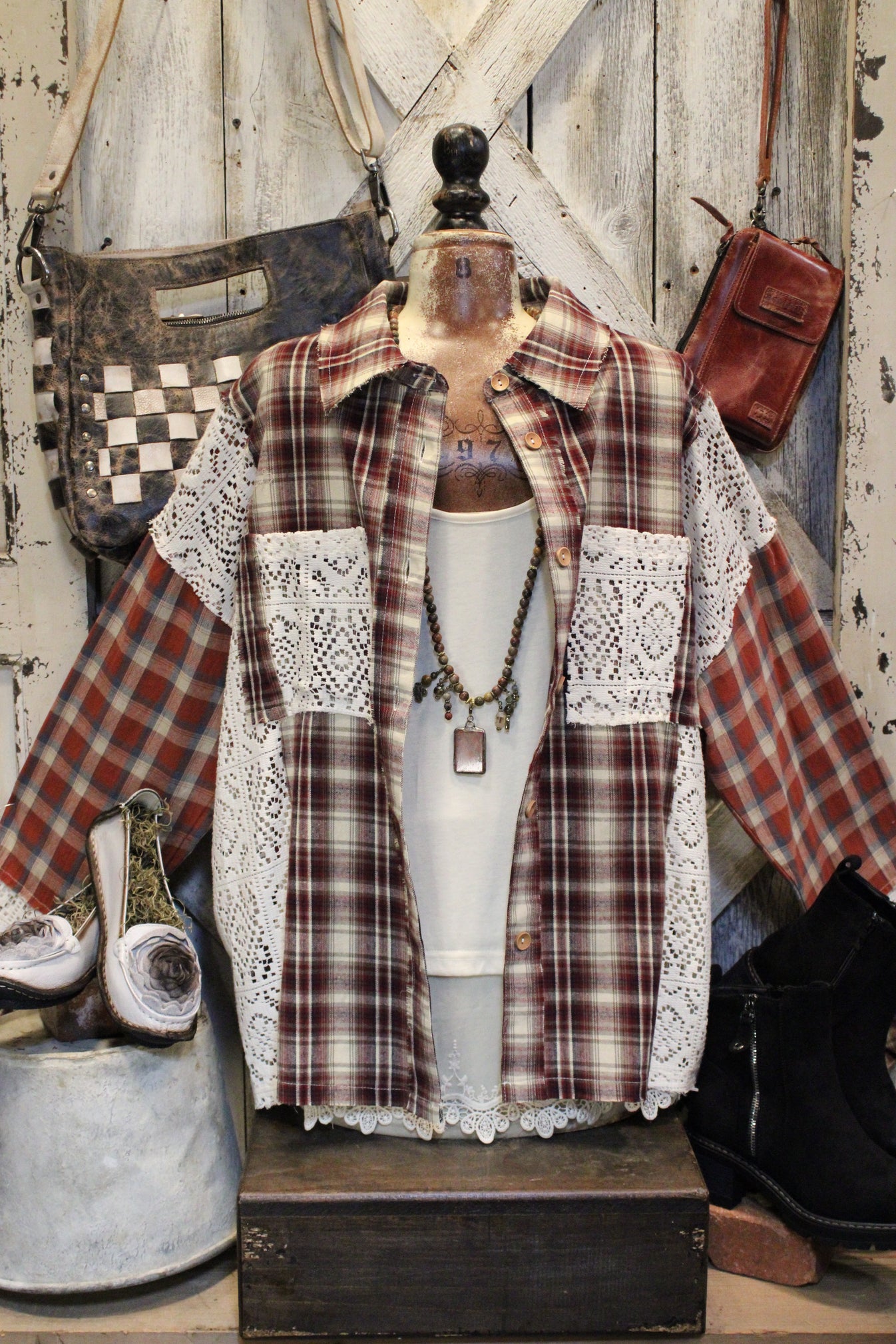 Charming Country Lace Plaid – Farm Girls Fancy Frills