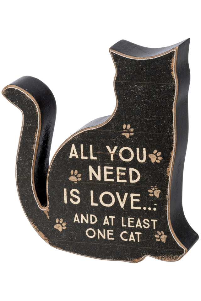 All You Need Is Love And A Cat Wood Decor – Farm Girls Fancy Frills